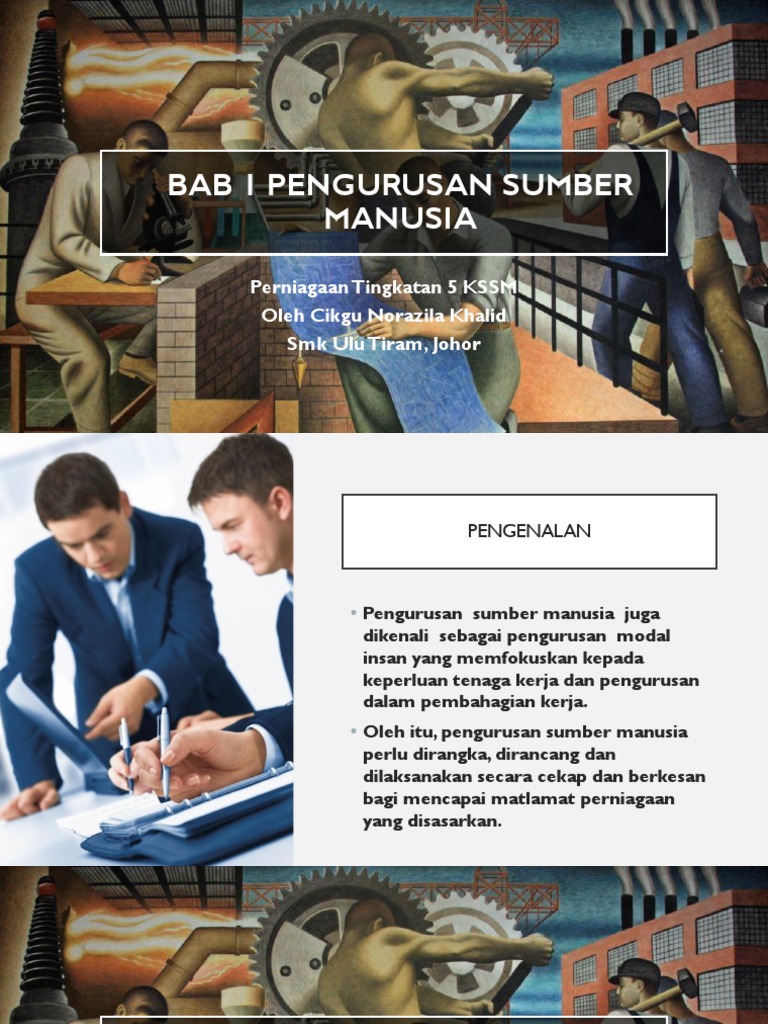 Bab 1 Pengurusan Sumber Manusia: Perniagaan Tingkatan 5 KSSM Oleh Cikgu ...