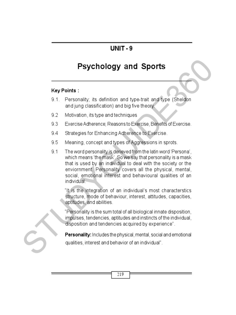 Class 12 Physical Education Notes Chapter 9 Studyguide360 | PDF ...