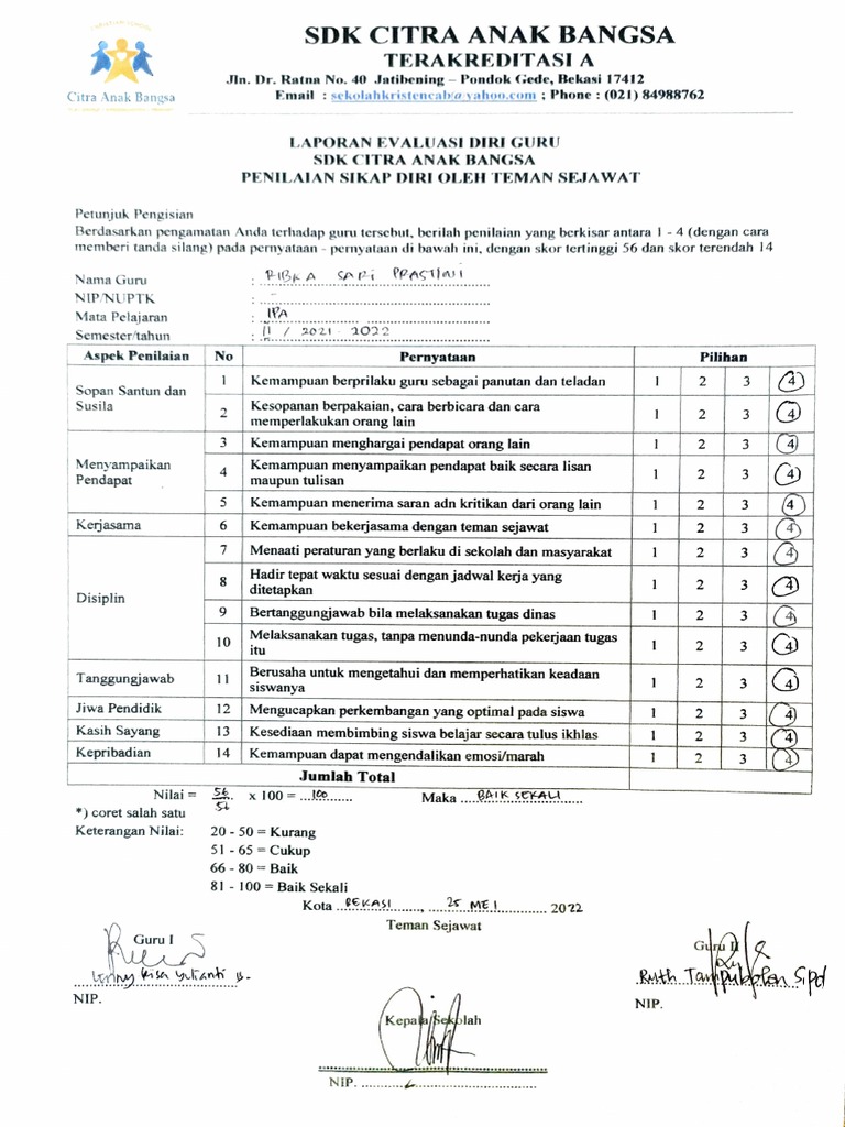 Laporan Umpan Balik Rekan Sejawat | PDF