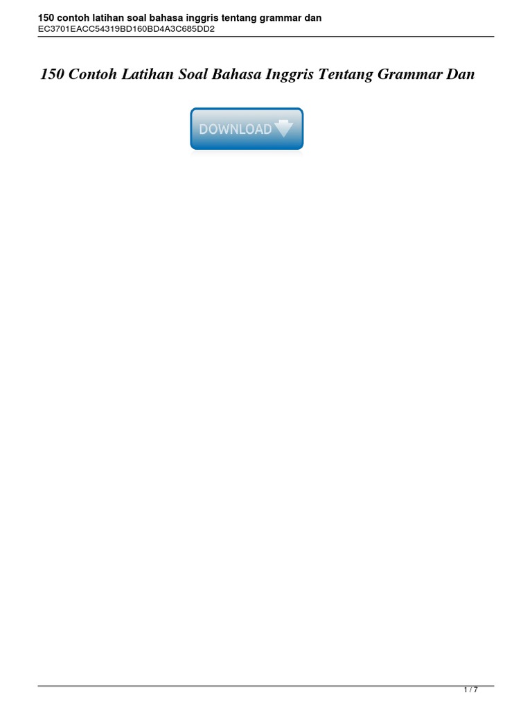 Dokumen - Tips - 150 Contoh Latihan Soal Bahasa Inggris Tentang Grammar ...