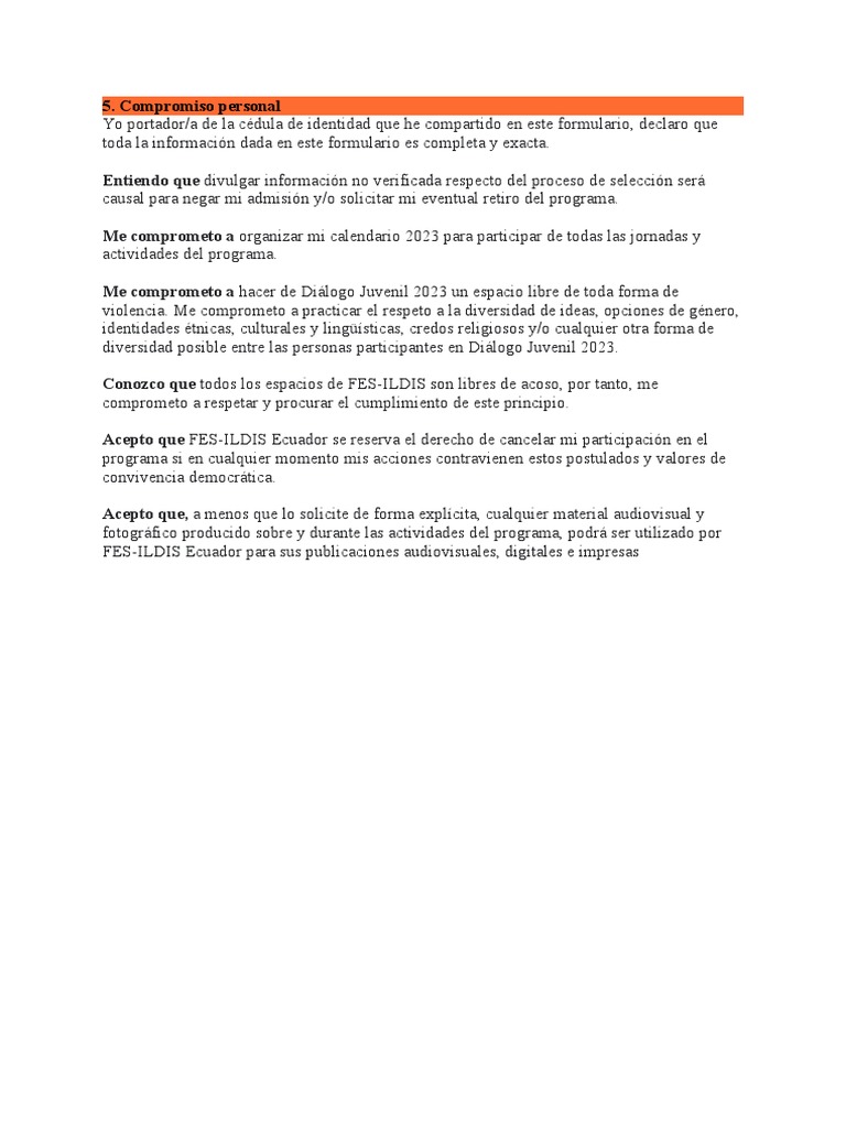 Compromisos | PDF