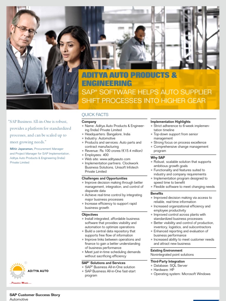 Aditya Auto Products & Engineering | PDF | Business Process | Sap Se