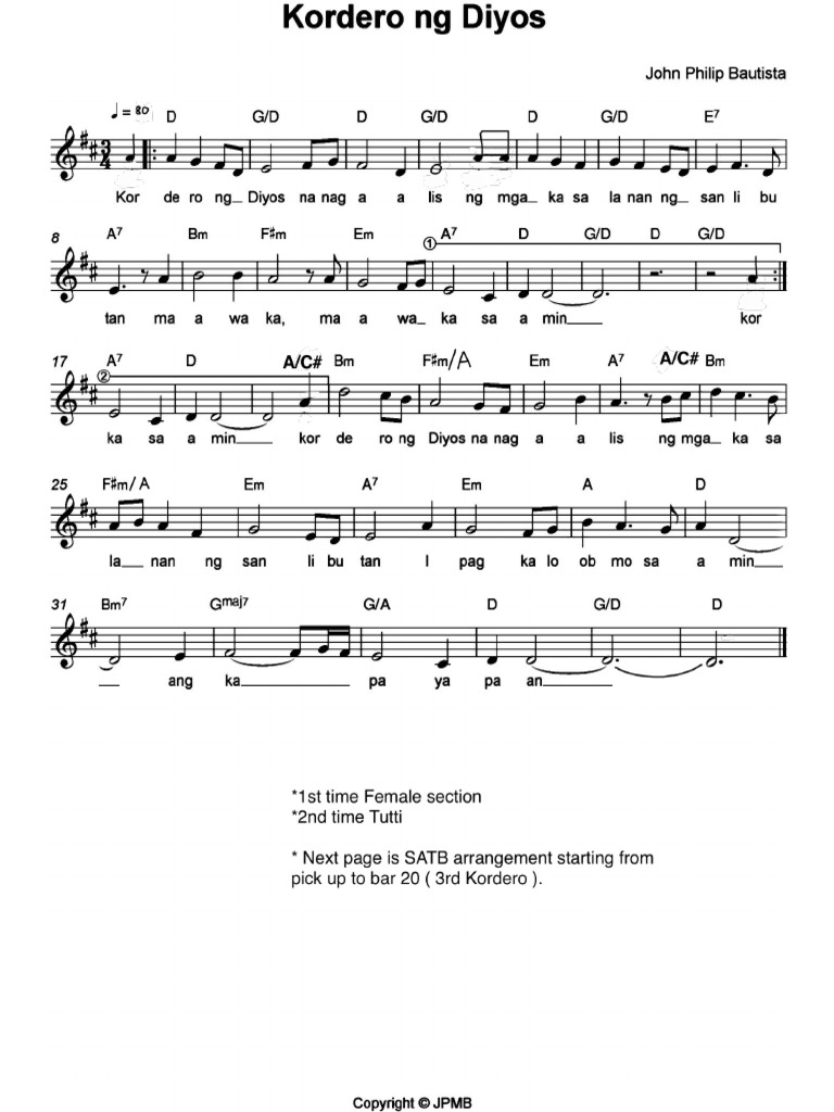 Kordero - JP Bautista | PDF