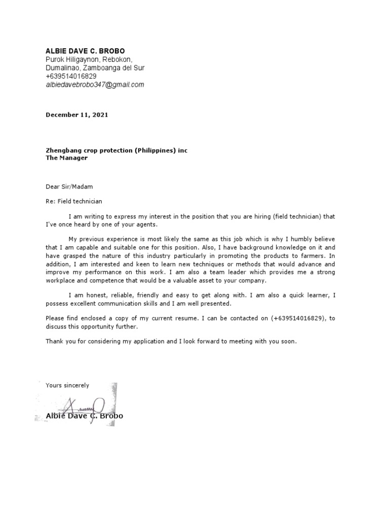 Application-Letter Sample | PDF