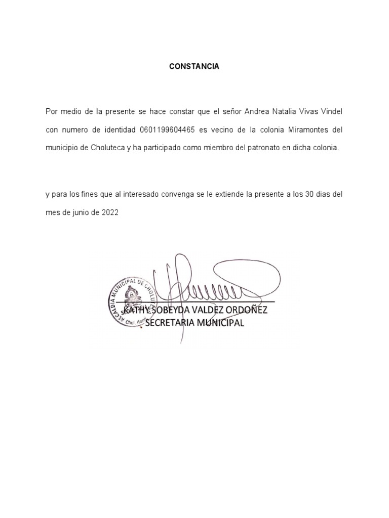 Constancia de Patronato | PDF