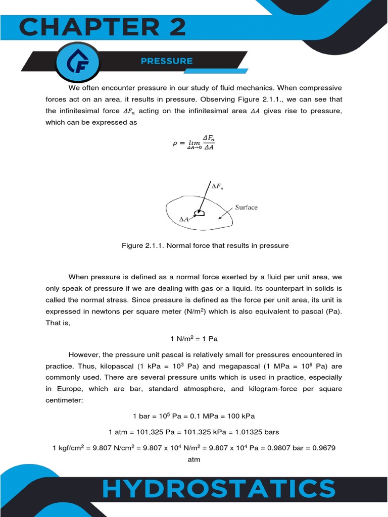 CHAPTER-2 Pressure | Download Free PDF | Pressure | Pressure Measurement