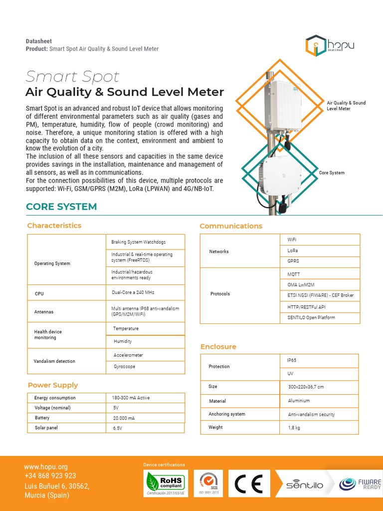 Datasheet Smart Spot - ENG | PDF | Computing