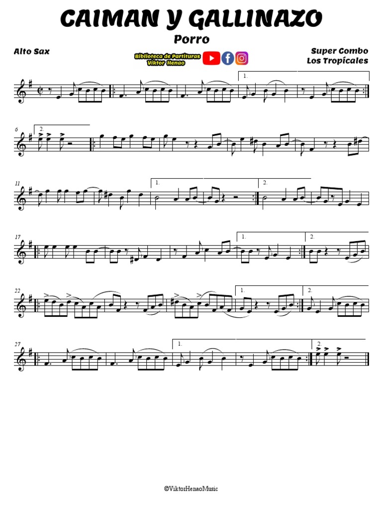 Caiman y Gallinazo Alto Sax | PDF