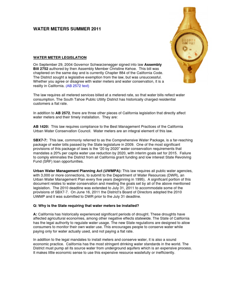 Water Meters Webpage 2011 | PDF | Water Resources | California