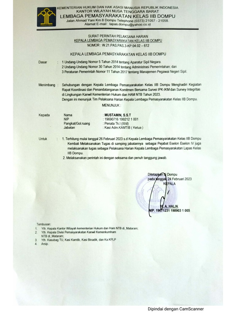 Surat PLH KALAPAS | PDF