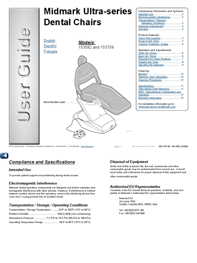 Midmark Ultra-Series Dental Chairs: Models | PDF | Mains Electricity ...