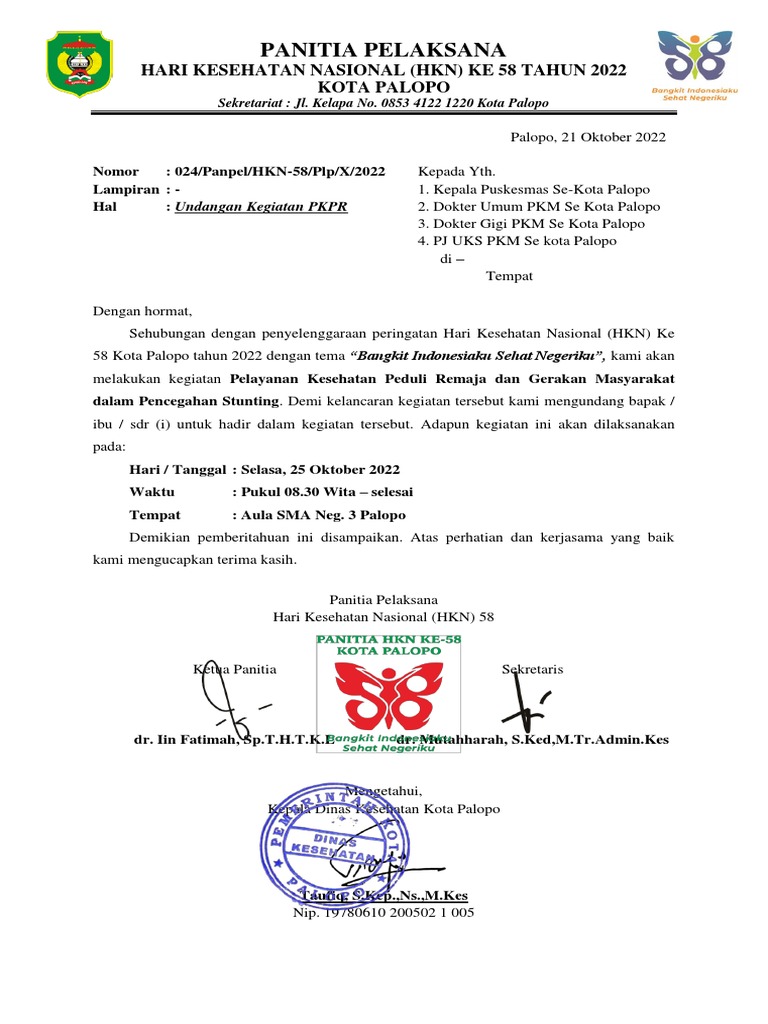 Undangan Kegiatan PKPR dan Gerakan Masyarakat dalam Pencegahan Stunting ...