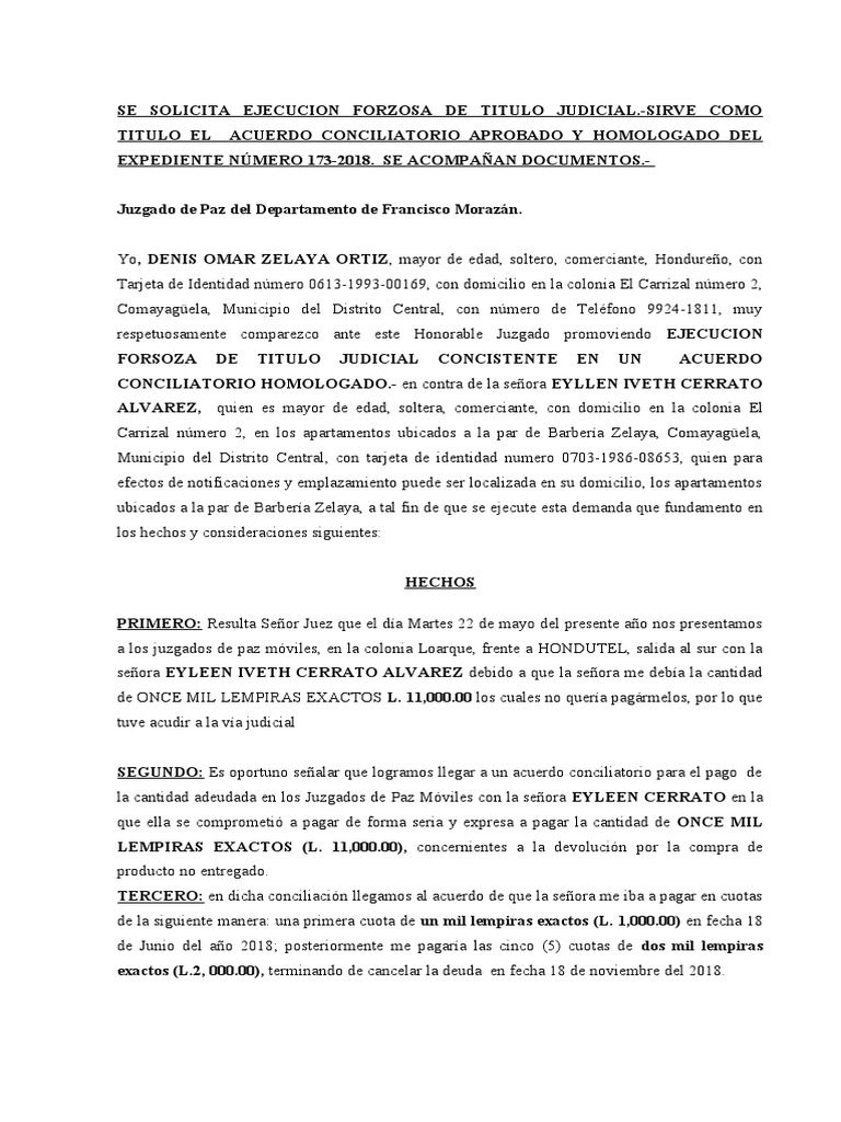 Ejecucion Forzosa | PDF | Ley procesal | Honduras