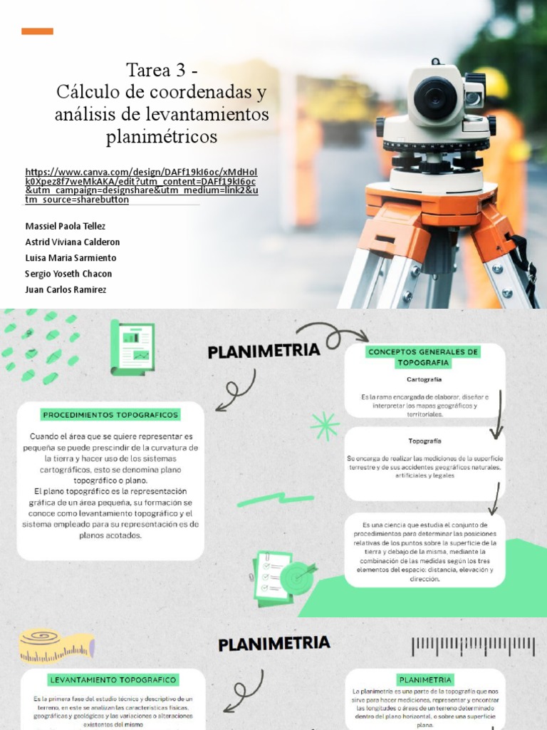 Tarea 3 - Cálculo de Coordenadas y Análisis de Levantamientos Planimétricos | PDF