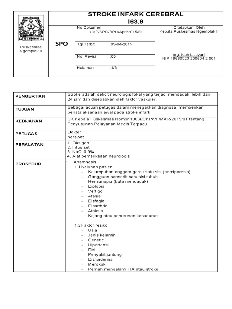 Stroke Infark Serebral | PDF