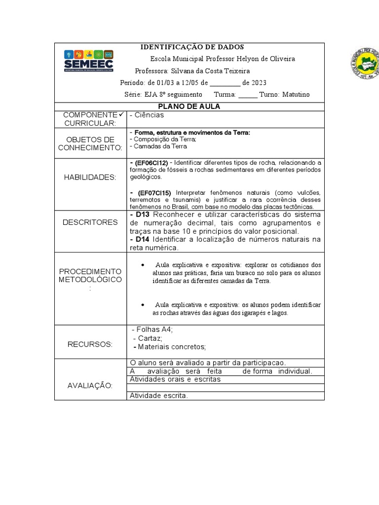 Plano de Aula EJA | PDF