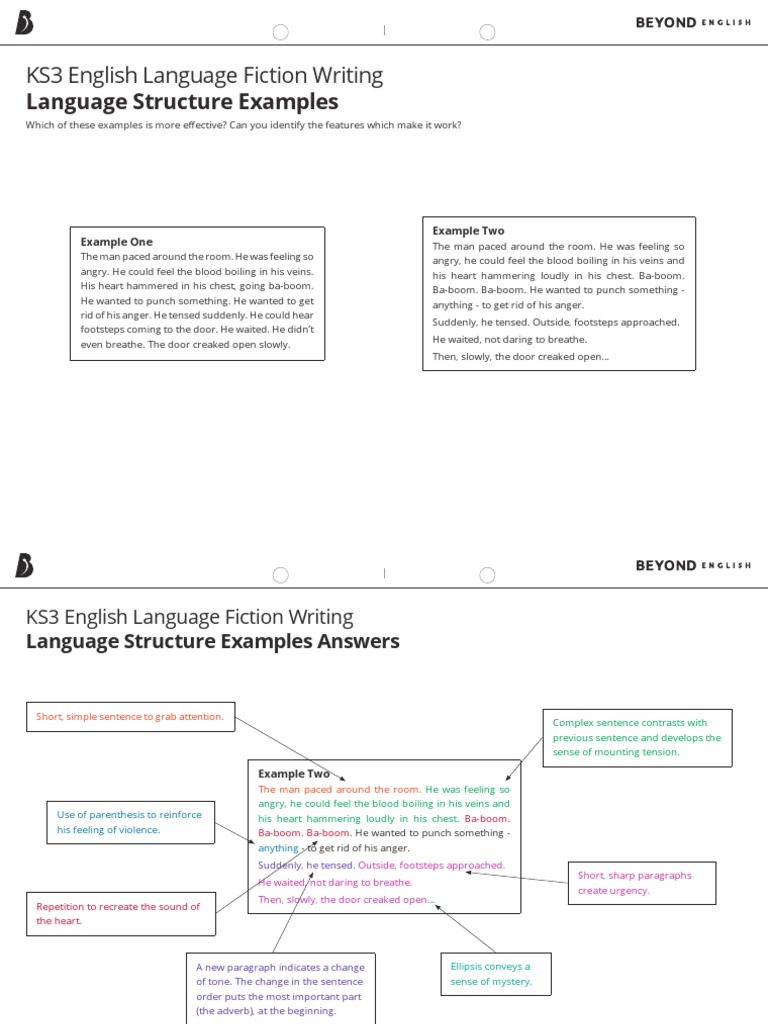 KS3 ELFW L6 Language Structure Examples | PDF | Language Mechanics ...