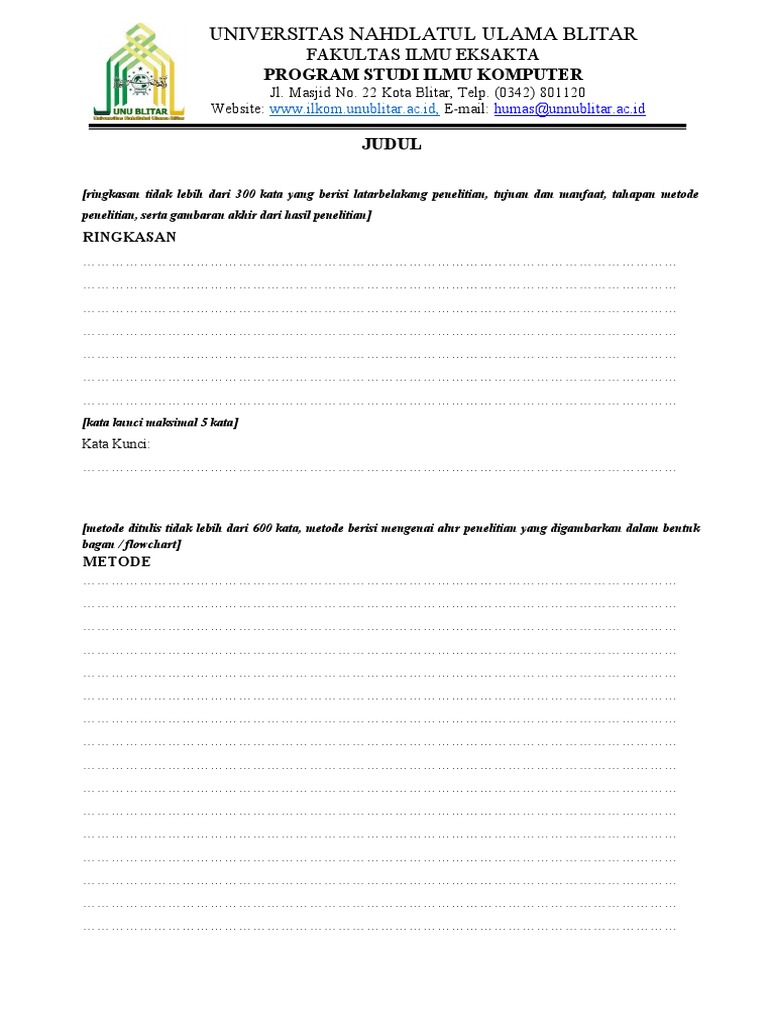 Template Outline Proposal Skripsi | PDF