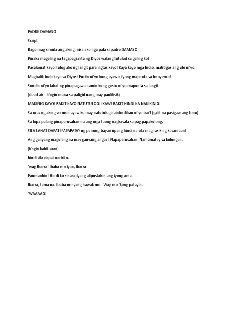 PADRE DAMASO Script | PDF