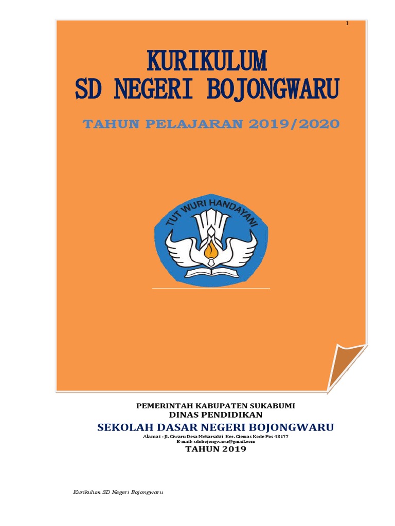 Kurikulum - K13 - SDN Bojongwaru - 102217 | PDF