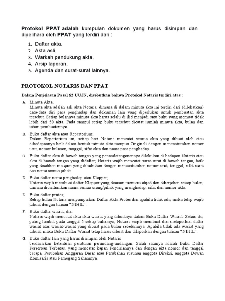 Protokol PPAT Adl | PDF