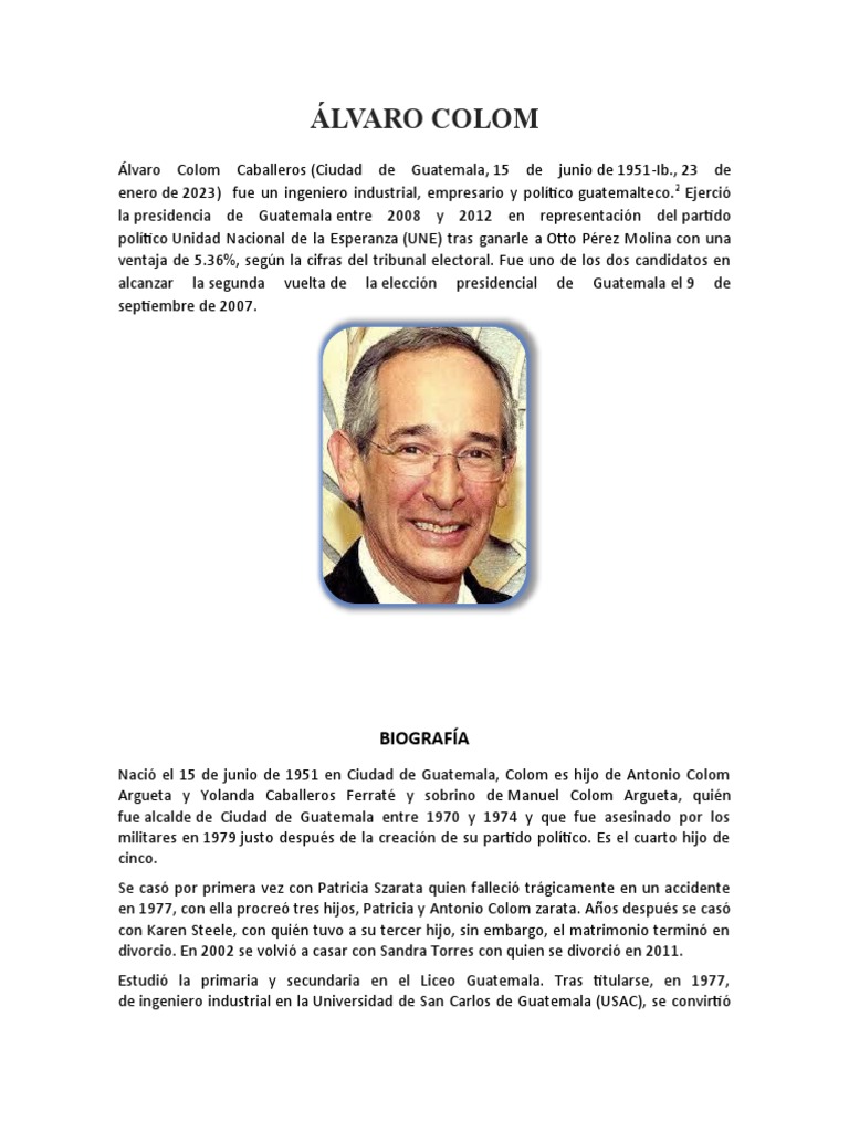 Álvaro Colom | PDF | Guatemala | Gobierno