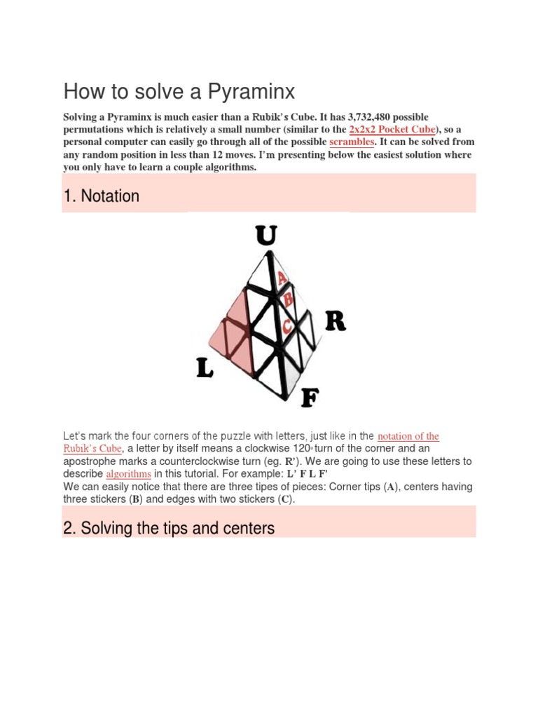 How to solve a Pyraminx | PDF