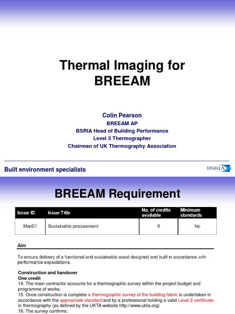 BREEAM 2011 - Thermal Imaging | PDF | Thermography | Building Engineering