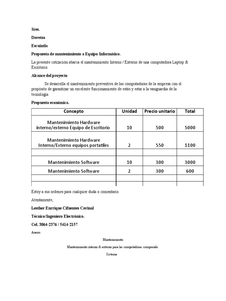 Cotizacion Formal | PDF