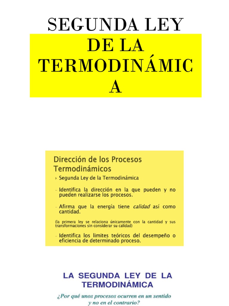Segunda Ley De La Termodinámica Pdf