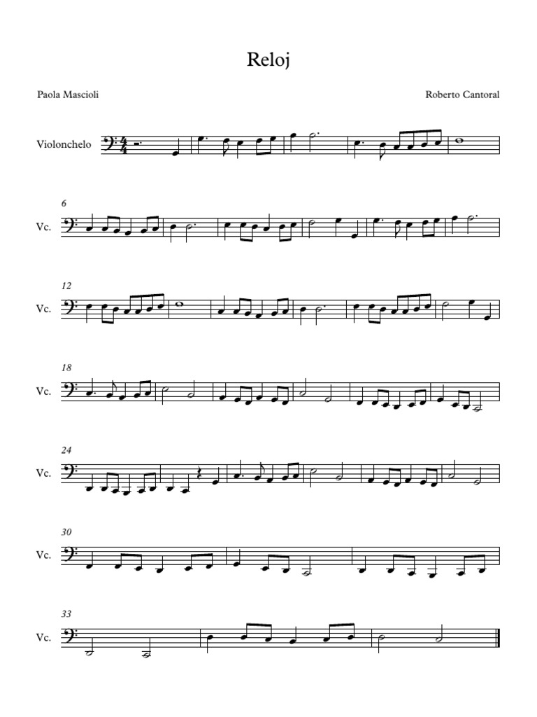 Reloj - Partitura Completa | PDF