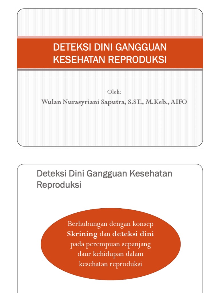 Deteksi Dini Gangguan Kesehatan Reproduksi | PDF