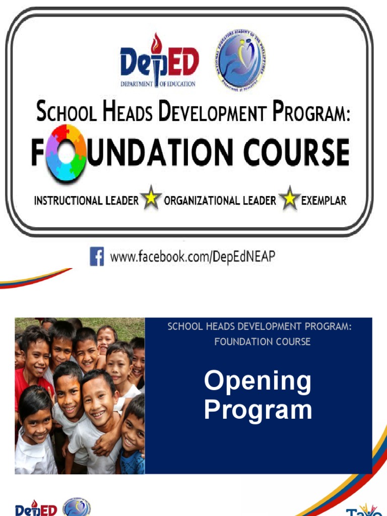 Revised SHDP Foundation OpeningProgram Sept 21 | PDF | Learning ...
