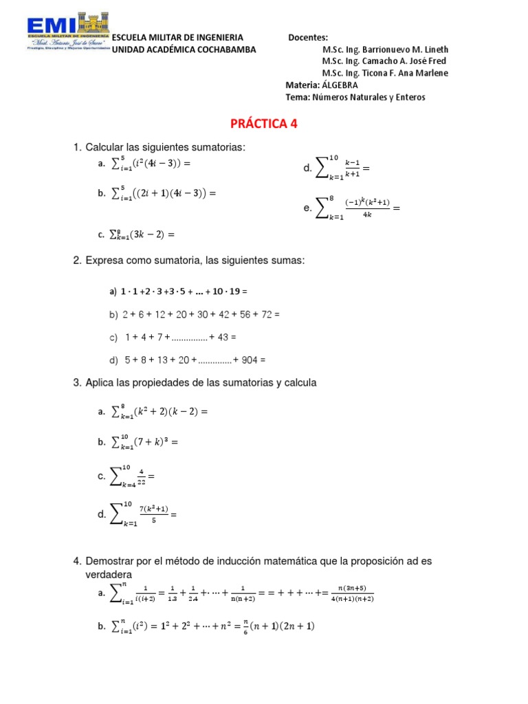 Práctica N4 Numeros Naturales Pdf Prueba Matemática Números