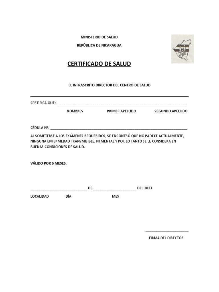 Certificado de Salud | PDF