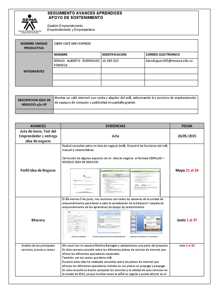 Formato Seguimiento Apoyo | PDF | Iniciativa empresarial | Marketing