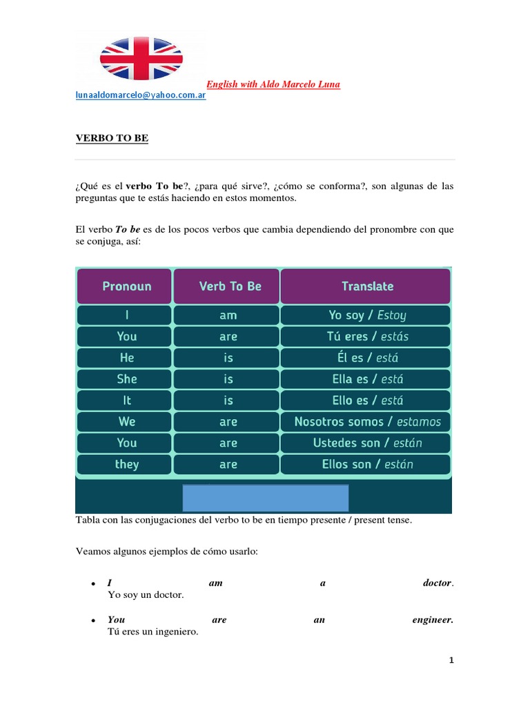 2.- verbo to be | PDF | Verbo | Lingüística