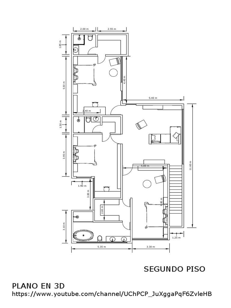 Plano de 12x25 Metros (Segundo Piso) | PDF