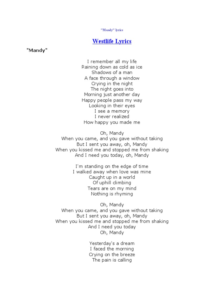 Mandy | PDF | Poetry