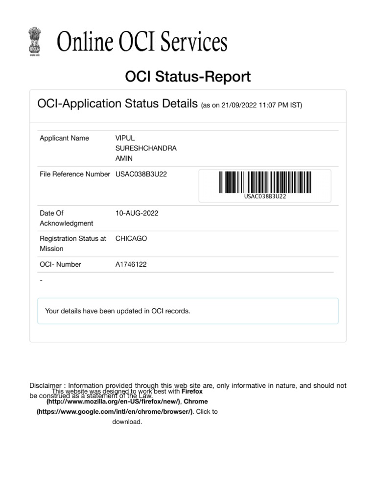 OCI Status-Report | PDF