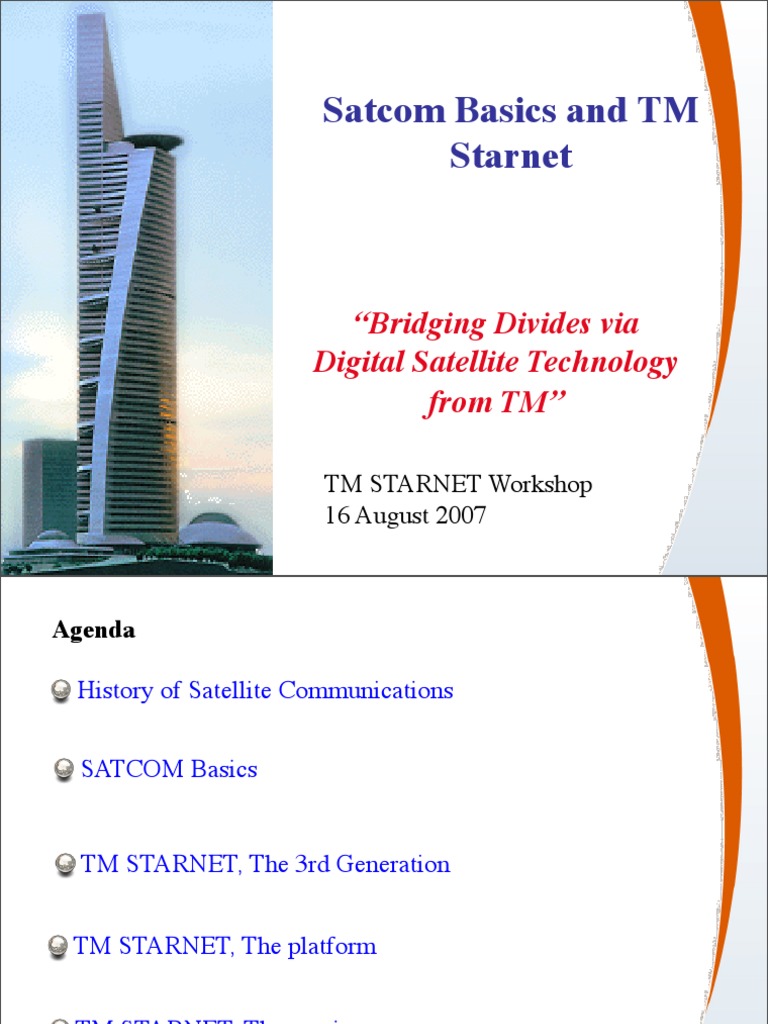 Satcom Basics and TM Starnet: "Bridging Divides Via Digital Satellite Technology From TM ...