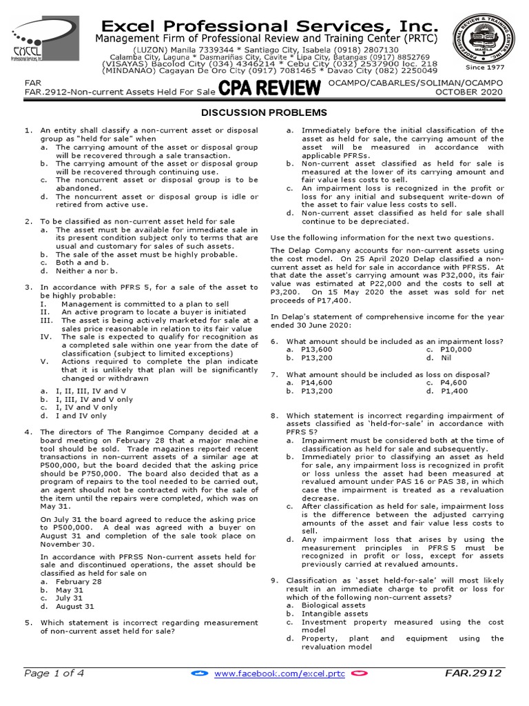 Far.2912 - Nca Hfs. | PDF | Fair Value | Cost