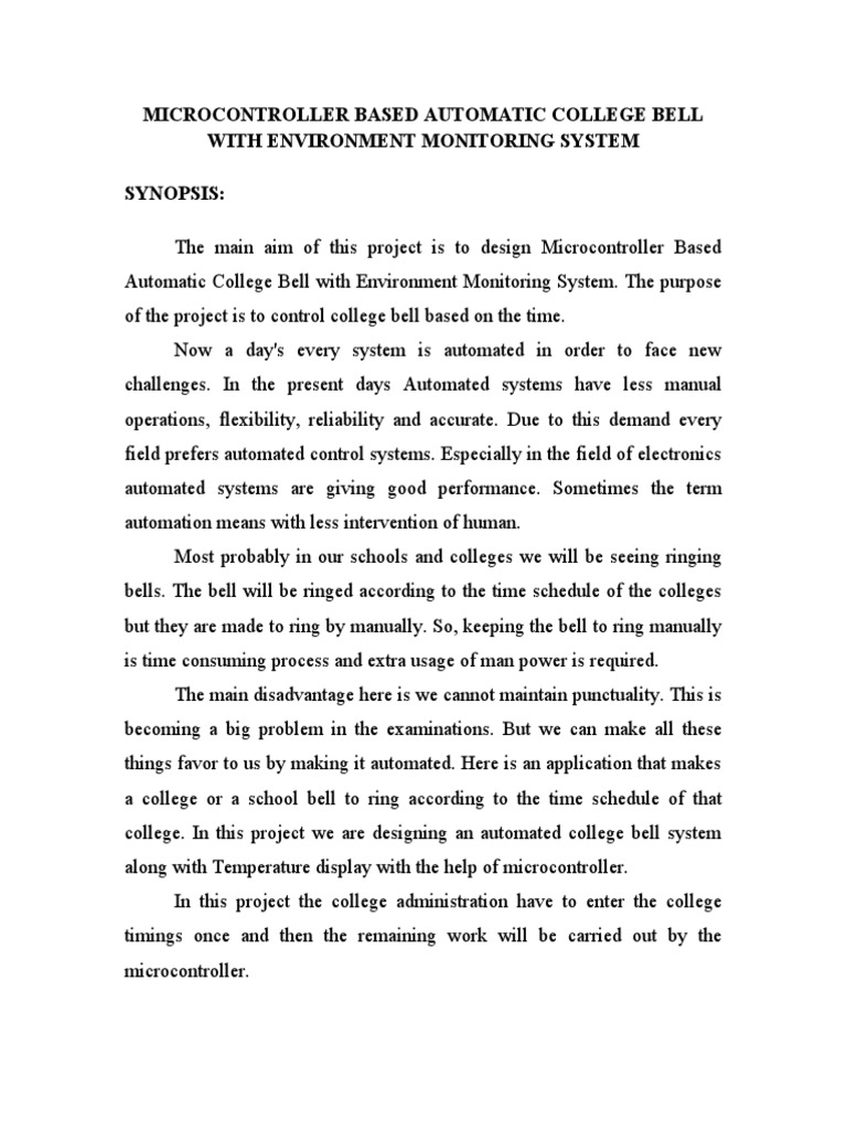 14.microcontroller Based Automatic College Bell With Environment ...