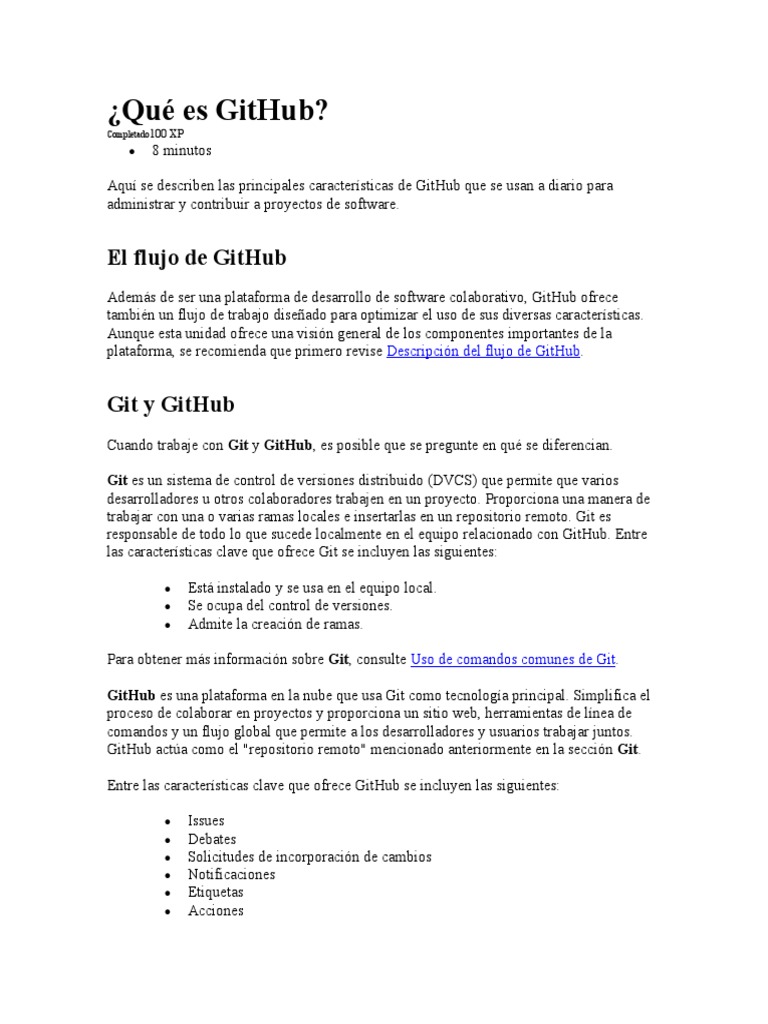 Características Clave de GitHub | PDF | Ingeniería de software ...
