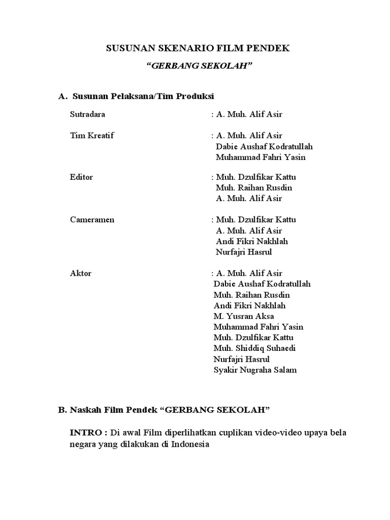 Skenario Film Pendek | PDF