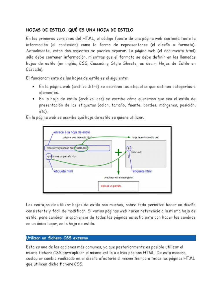 Hojas de Estilo | PDF | HTML | Archivo de computadora