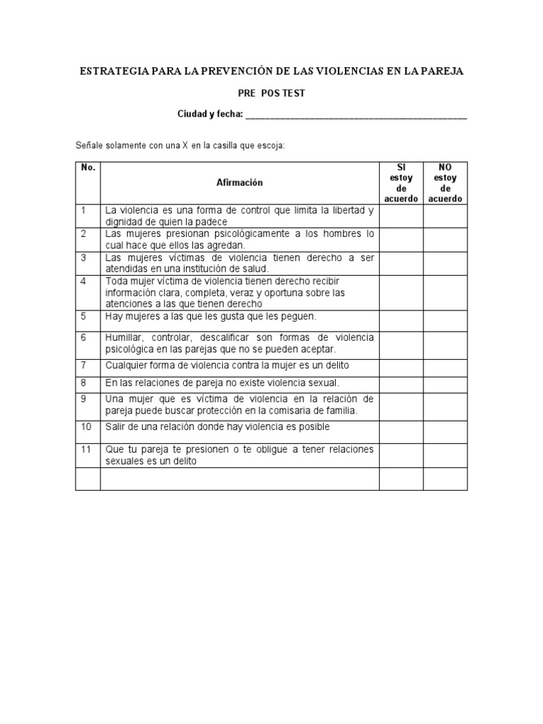 Pre y Pos Test | PDF