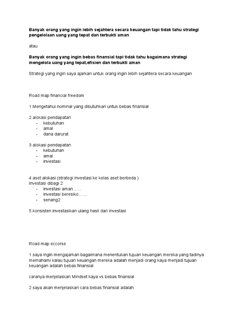 Road Map | PDF | Pengelolaan Keuangan & Uang