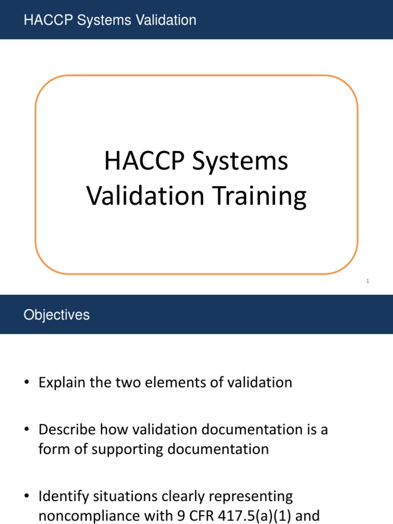 12 HACCP Validation | PDF | Verification And Validation | Hazard Analysis And Critical Control ...