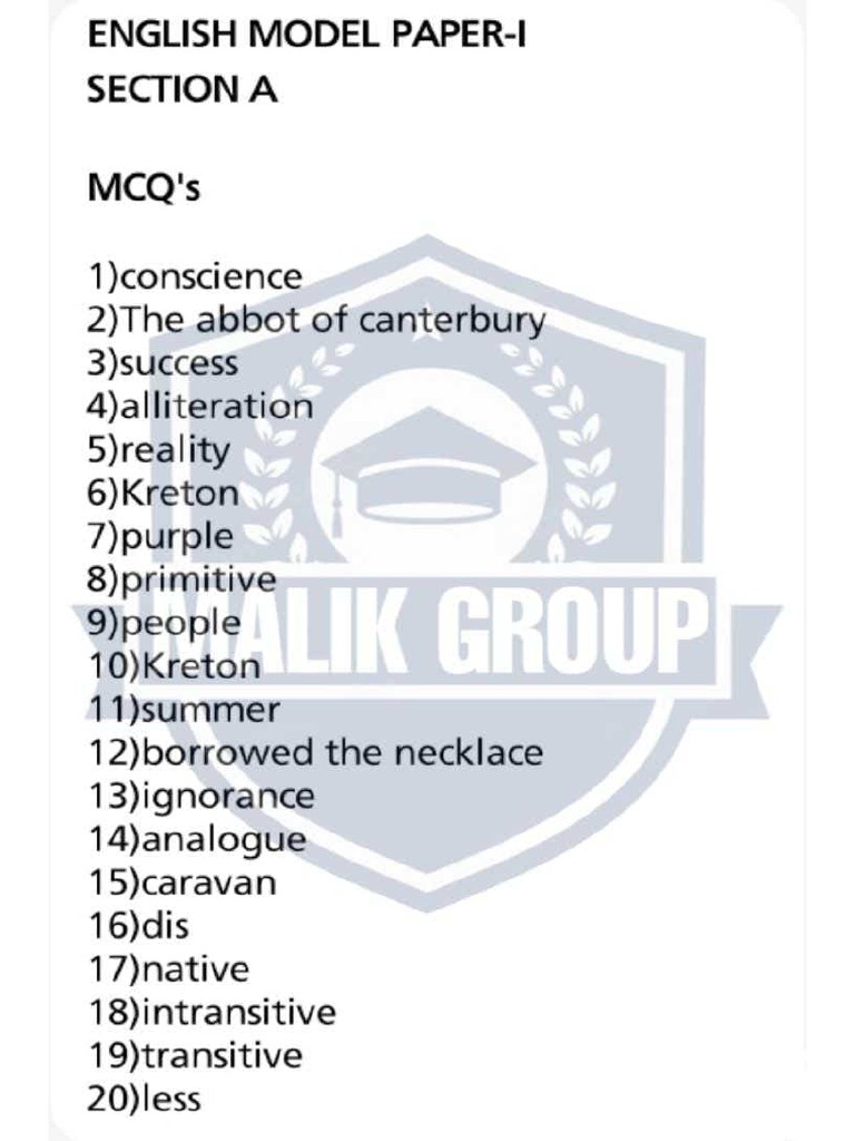 Xi English 2023 Solved Model Paper Pdf